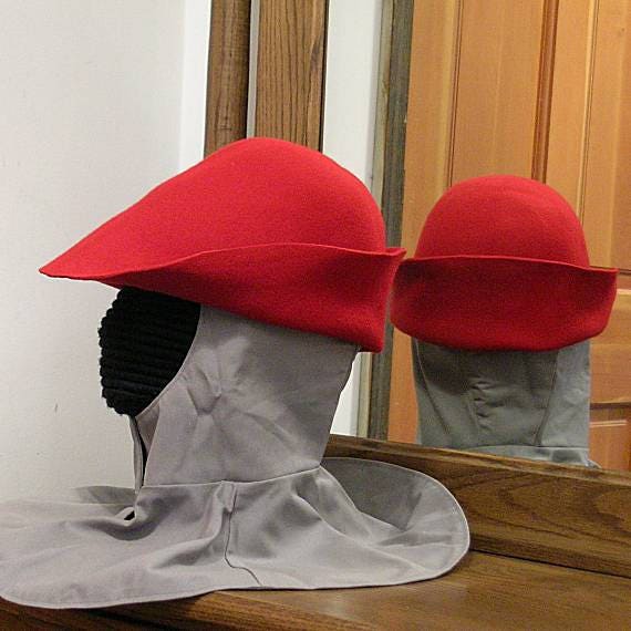 Wool Felt Hat Gothic Bell Renaissance Hood Bucket SCA | Etsy