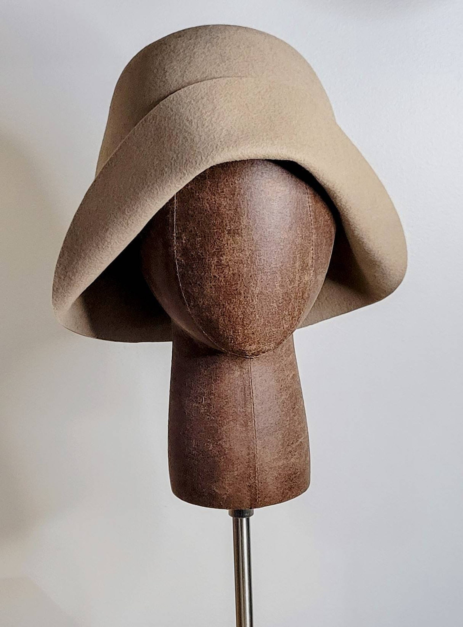 Wool Felt Hat Gothic Bell Renaissance Hood Bucket SCA | Etsy