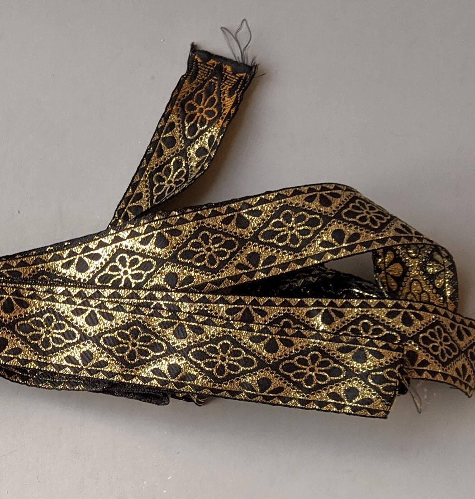 Metallic Gold Black Trim Home Decor Crafts Clothing - Etsy