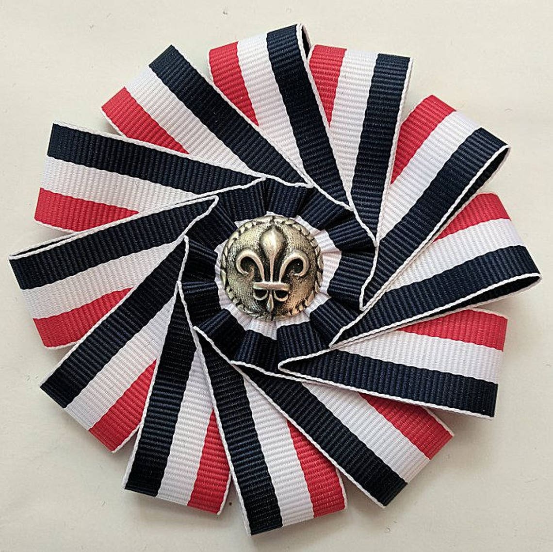 Cockade French Tricolore Blue White Red Ribbon Bastille | Etsy
