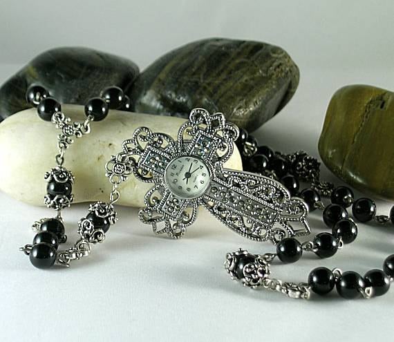 Black Onyx Renaissance Rosary with Watch Cross 16th c. | Etsy