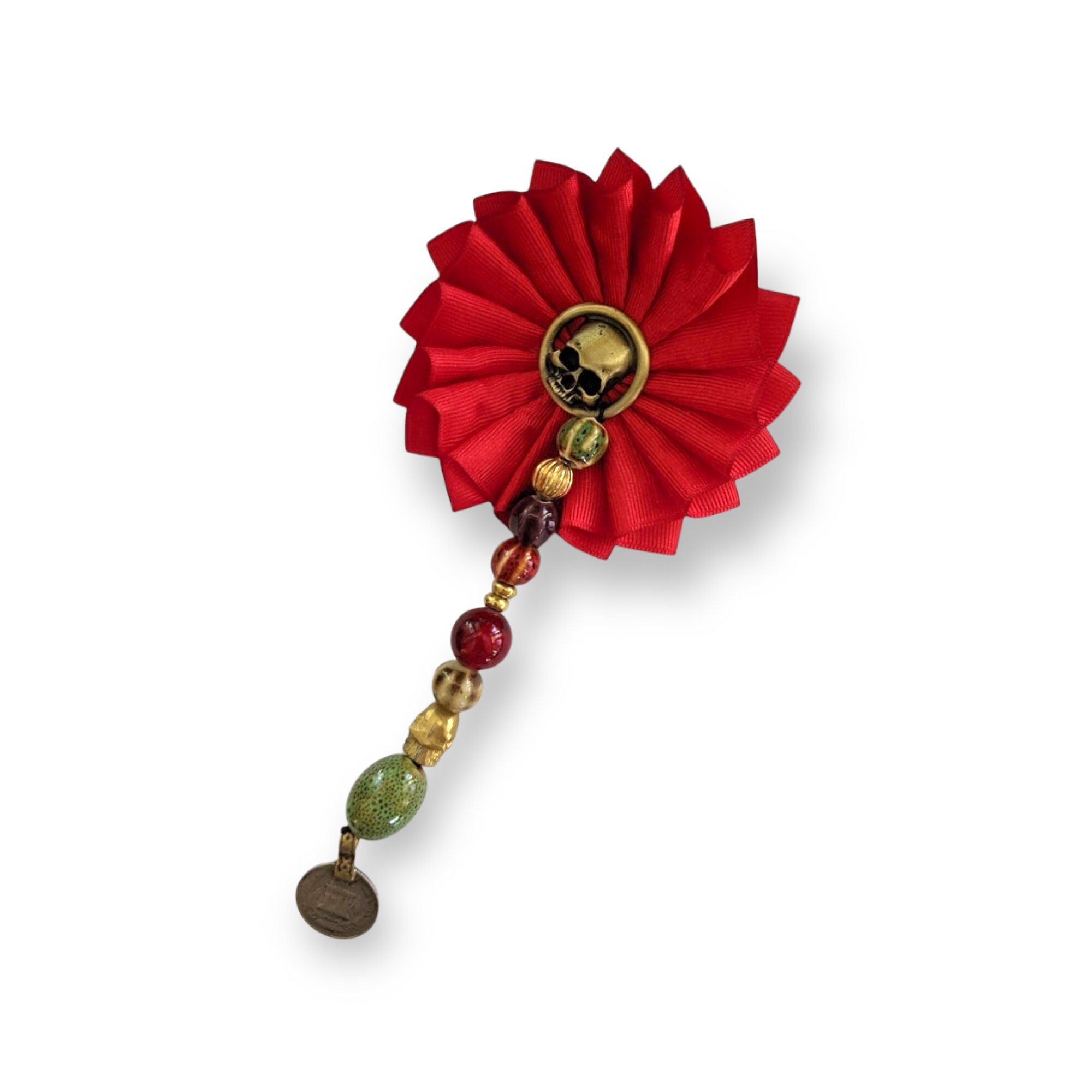 Skull Cockade Memento Mori Pirate Hat Ribbon Pin With | Etsy