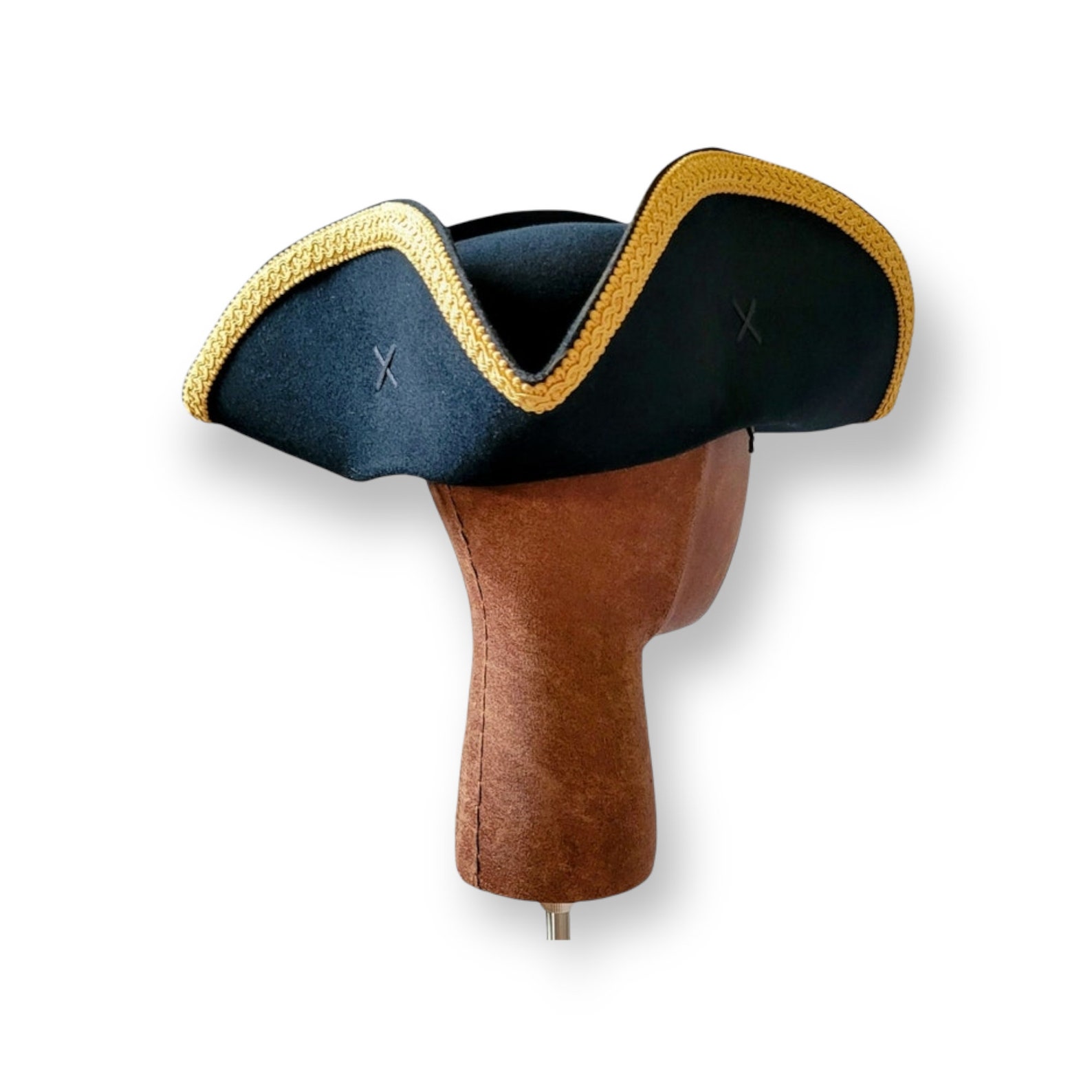 Gold Trimmed Tricorn Cockade Hat Colonial Tricorne - Etsy Australia