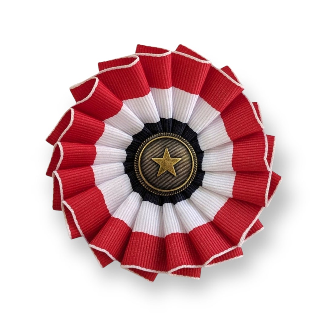 Cockade Red White Blue - Independance Day - Colonial America - Etsy