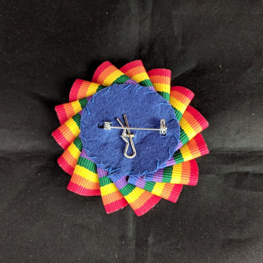 Small Pleated Rainbow Cockade for Hat or Clothing LGBTQ | Etsy