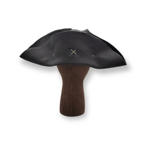 Grey Pauper's Tricorn Poor Man's Tricorn Laced Tricorn Cocked Felt Hat ...