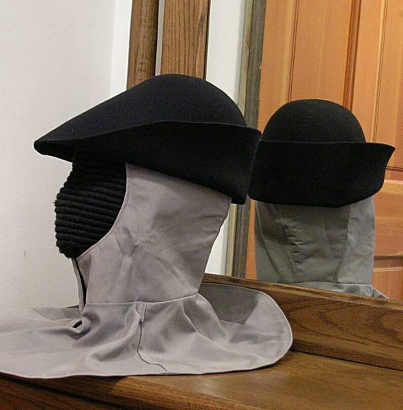 Wool Felt Hat Gothic Bell Renaissance Hood Bucket SCA | Etsy