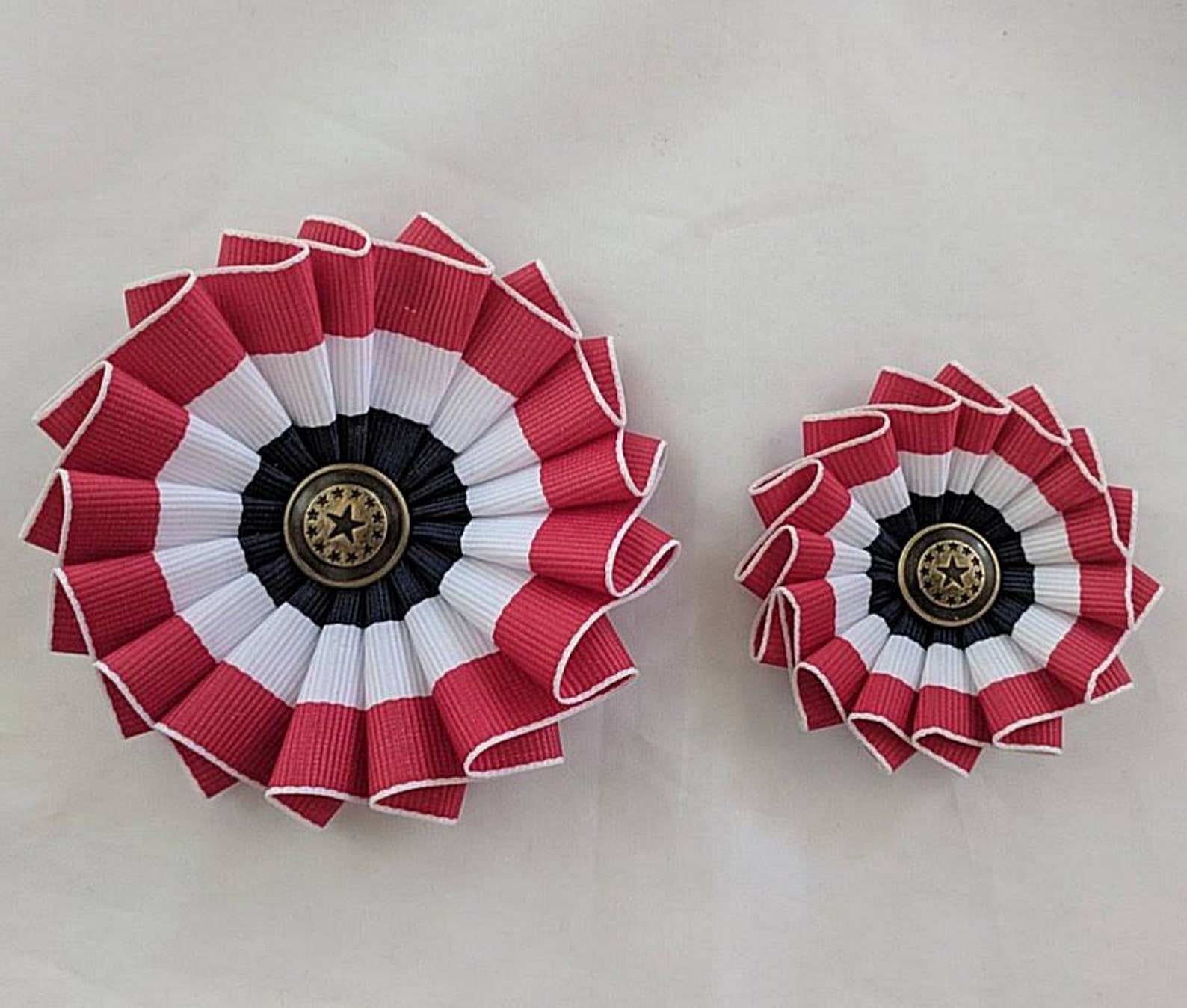 Two American Patriotic Cockades Tricolor Red White Blue | Etsy