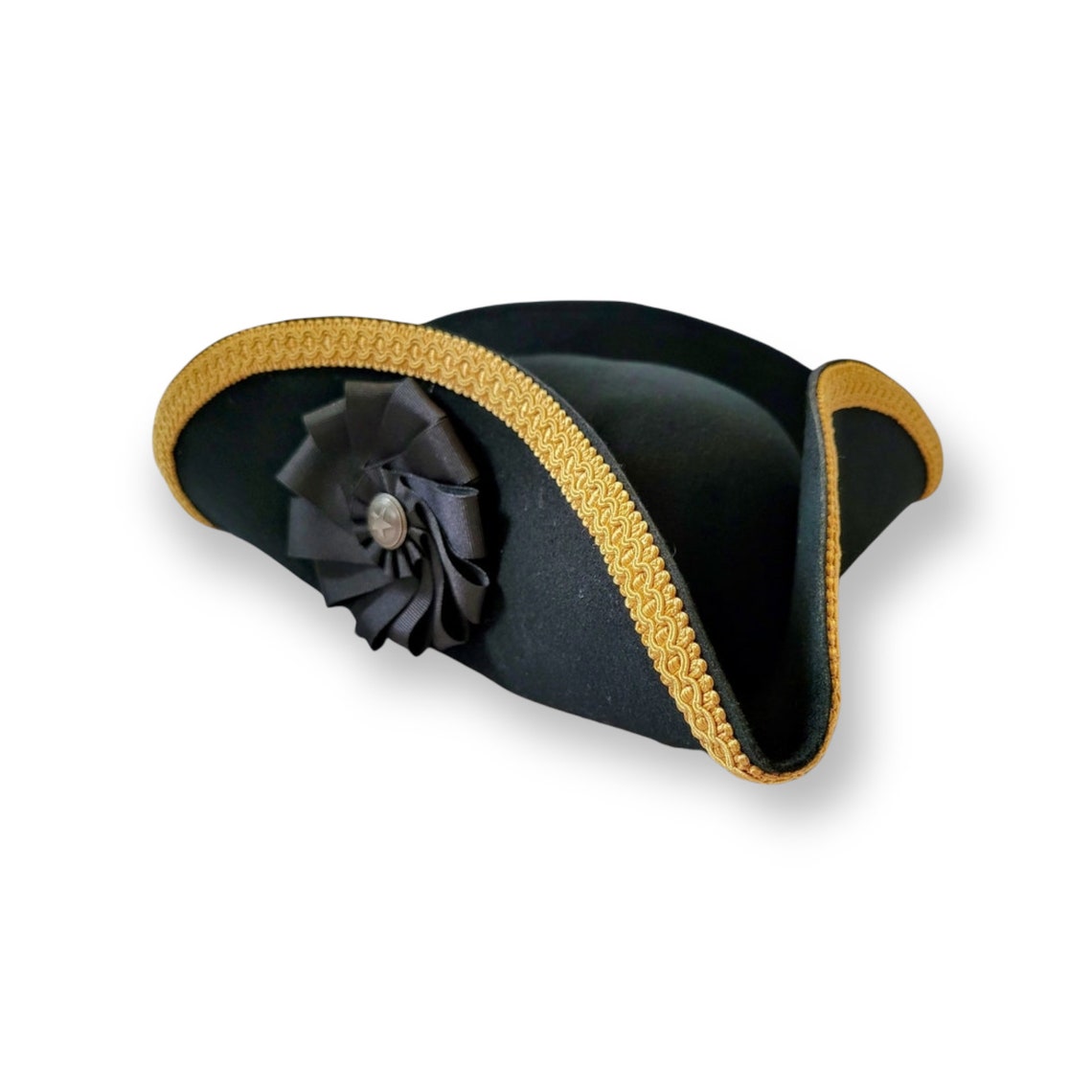 Gold Trimmed Tricorn Cockade Hat Colonial Tricorne - Etsy Australia