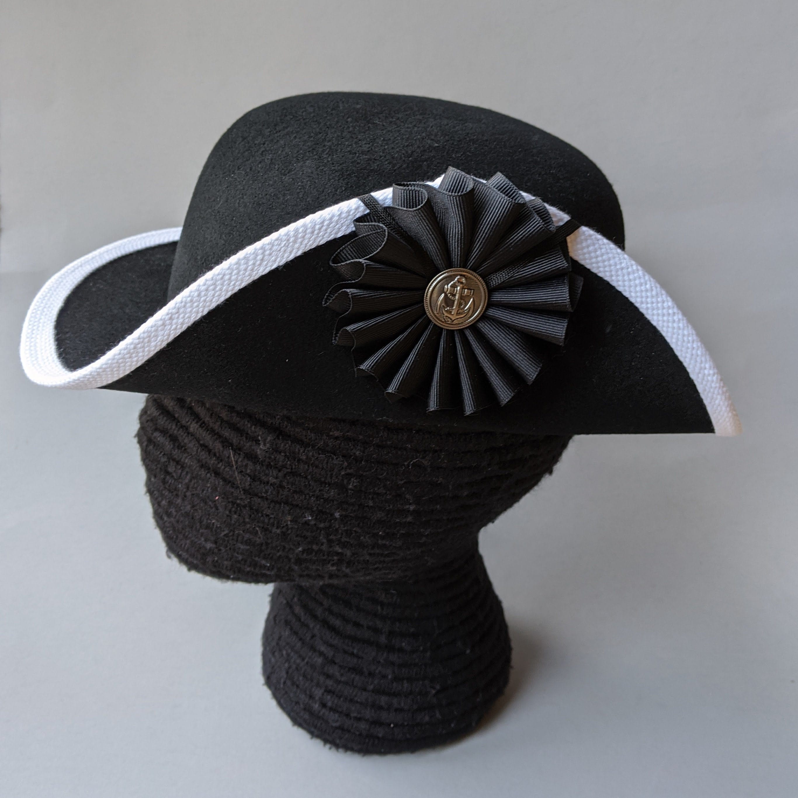 Rev War Continental Marines Hat White Edged Round Hat W - Etsy