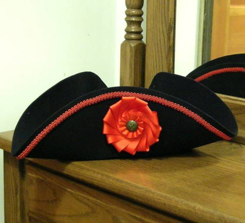 Field Officer's Tricorn Cockade Hat Colonial Tricorne | Etsy