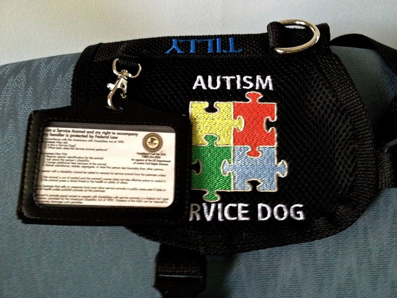 Free Shipping Autism Service Dog Vest 4 Piece Puzzle Design | Etsy