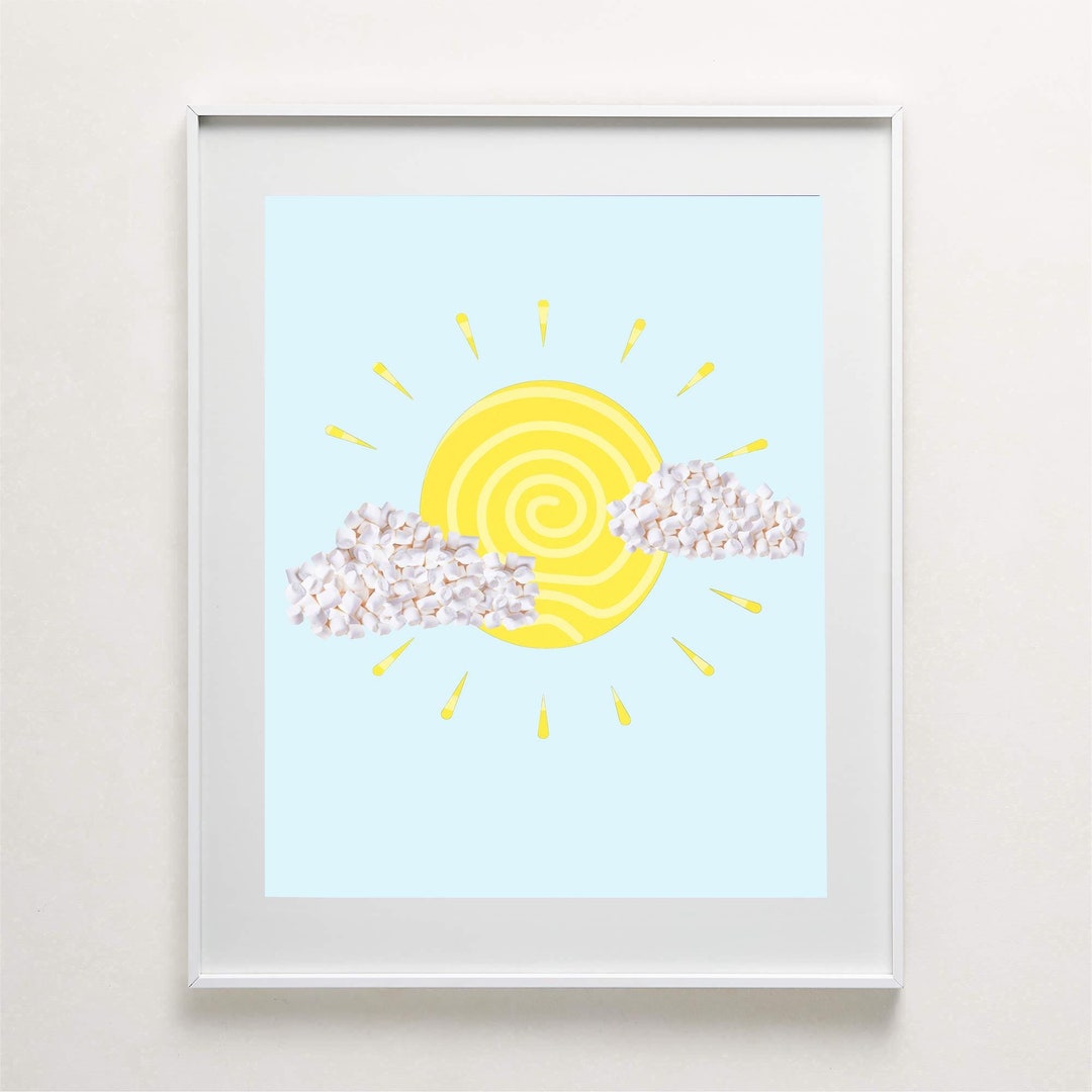 Sun Art, Sun Print, Kids Sun Art, Playroom Art, Nursery Art, Sunshine ...