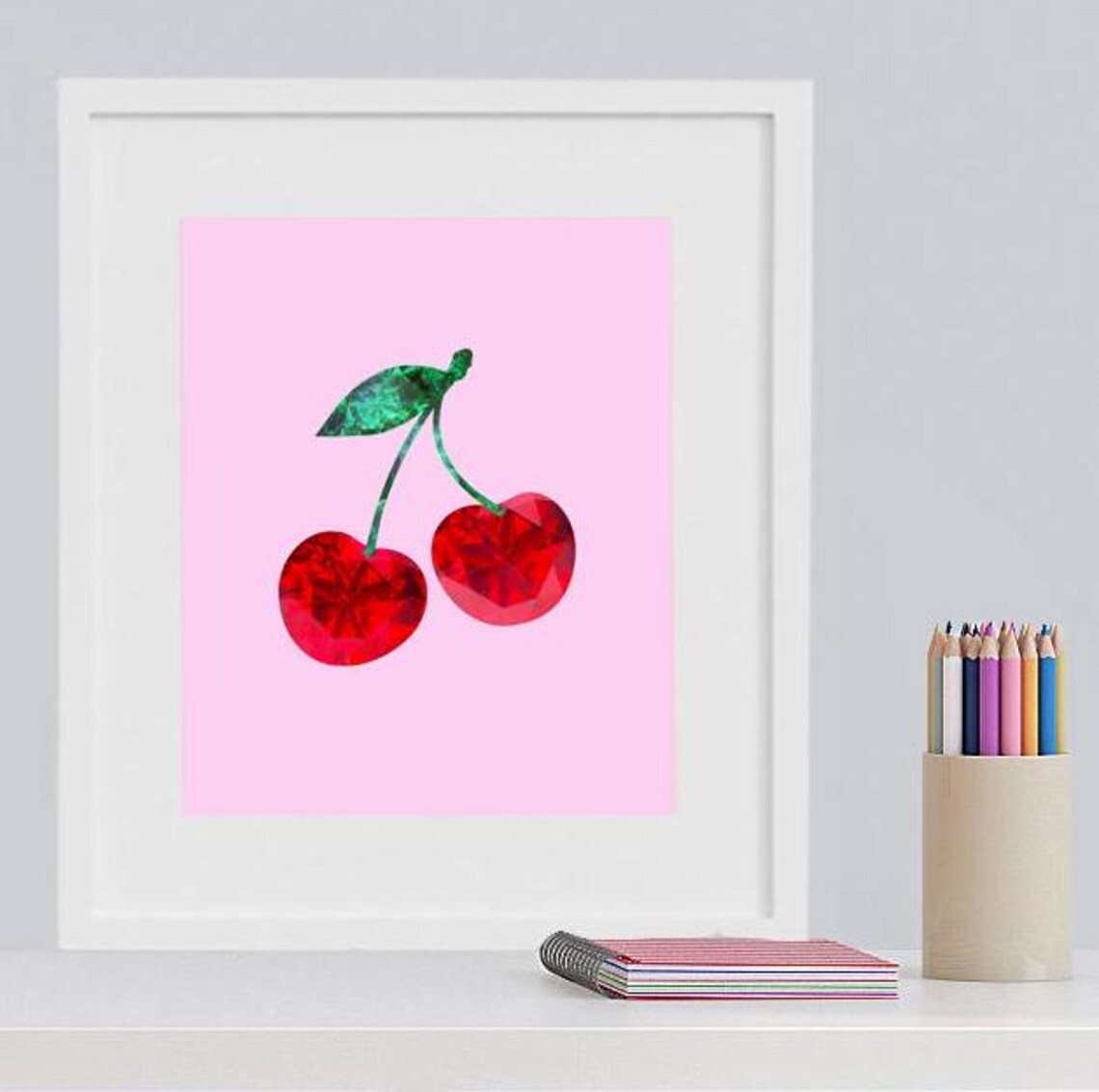 Cherry Art, Cherry Print, Cherry Wall Art, Cherry Wall Decor, Fruit ...