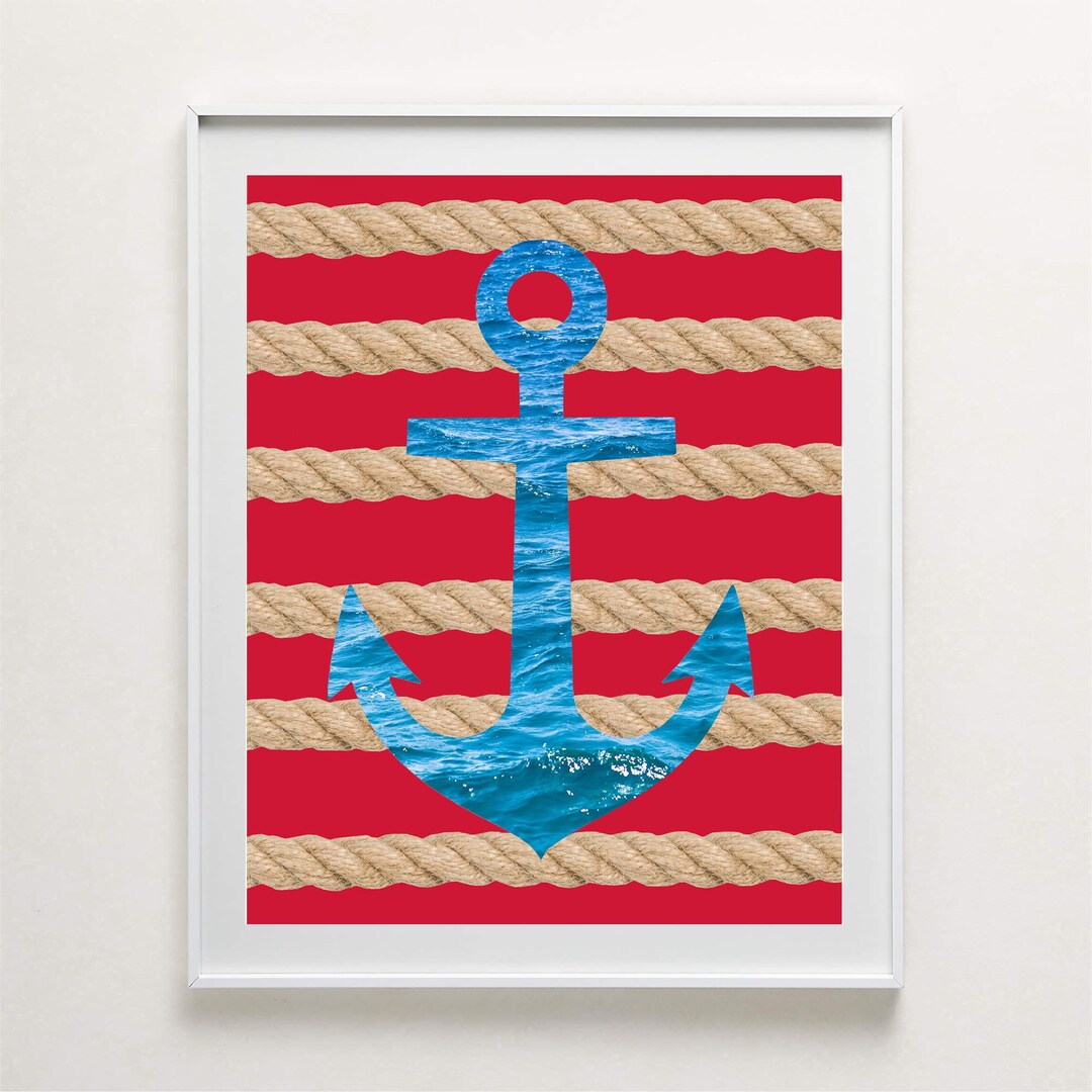 Kids Nautical Art, Anchor Art, Sea Art, Kids Nautical Printable ...