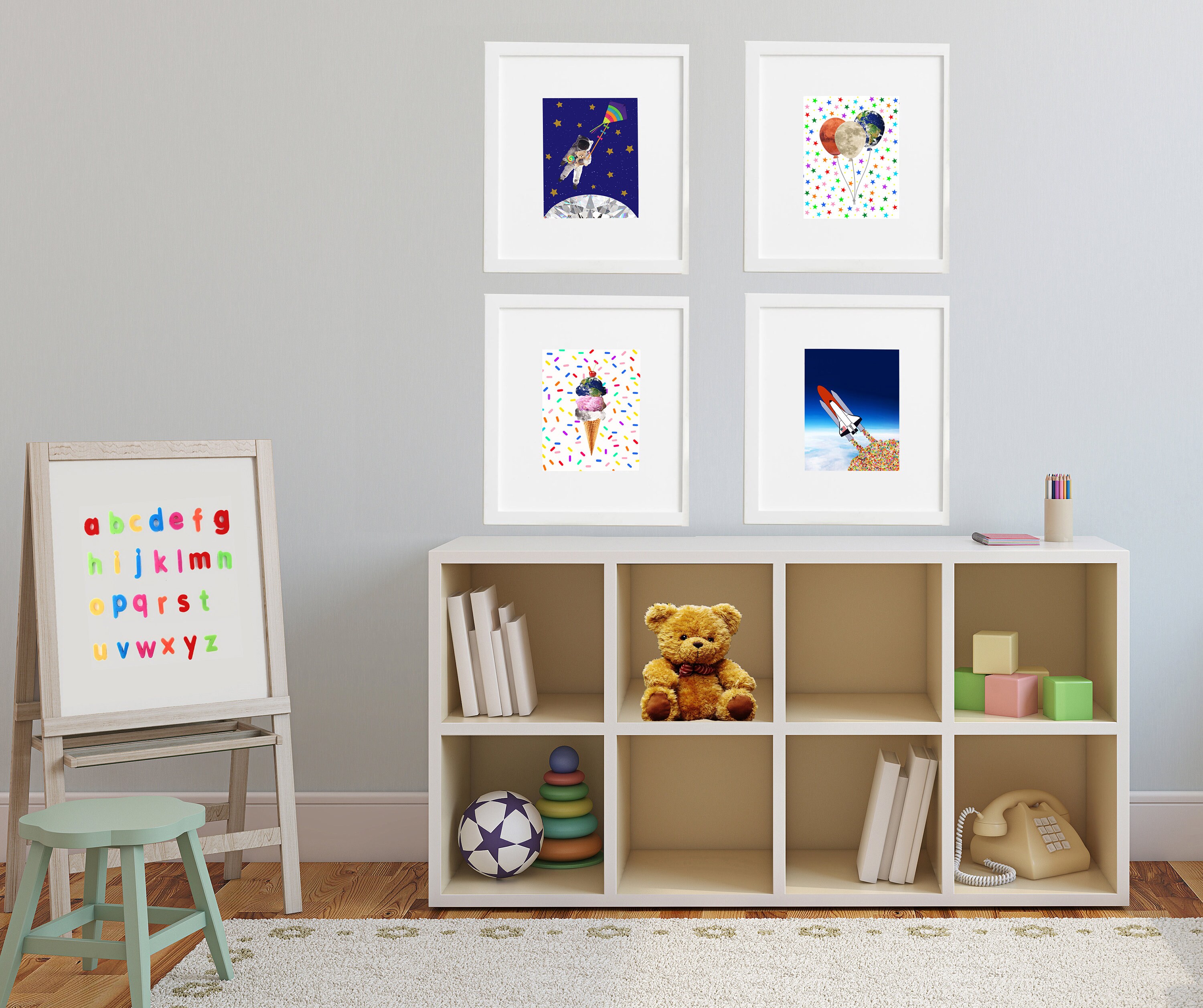 Astronaut Print, Kids Space Art, Space Print, Astronaut Art, Kids Stars ...