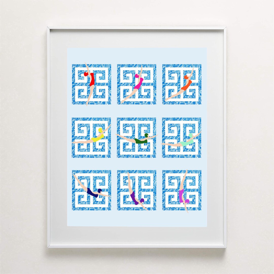 Kids Swim Art, Swimmer Art Print, Swimming Art, Swimming Printable ...