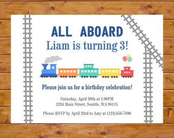 Vintage Train Invitation Birthday Boy Ticket Boarding - Etsy
