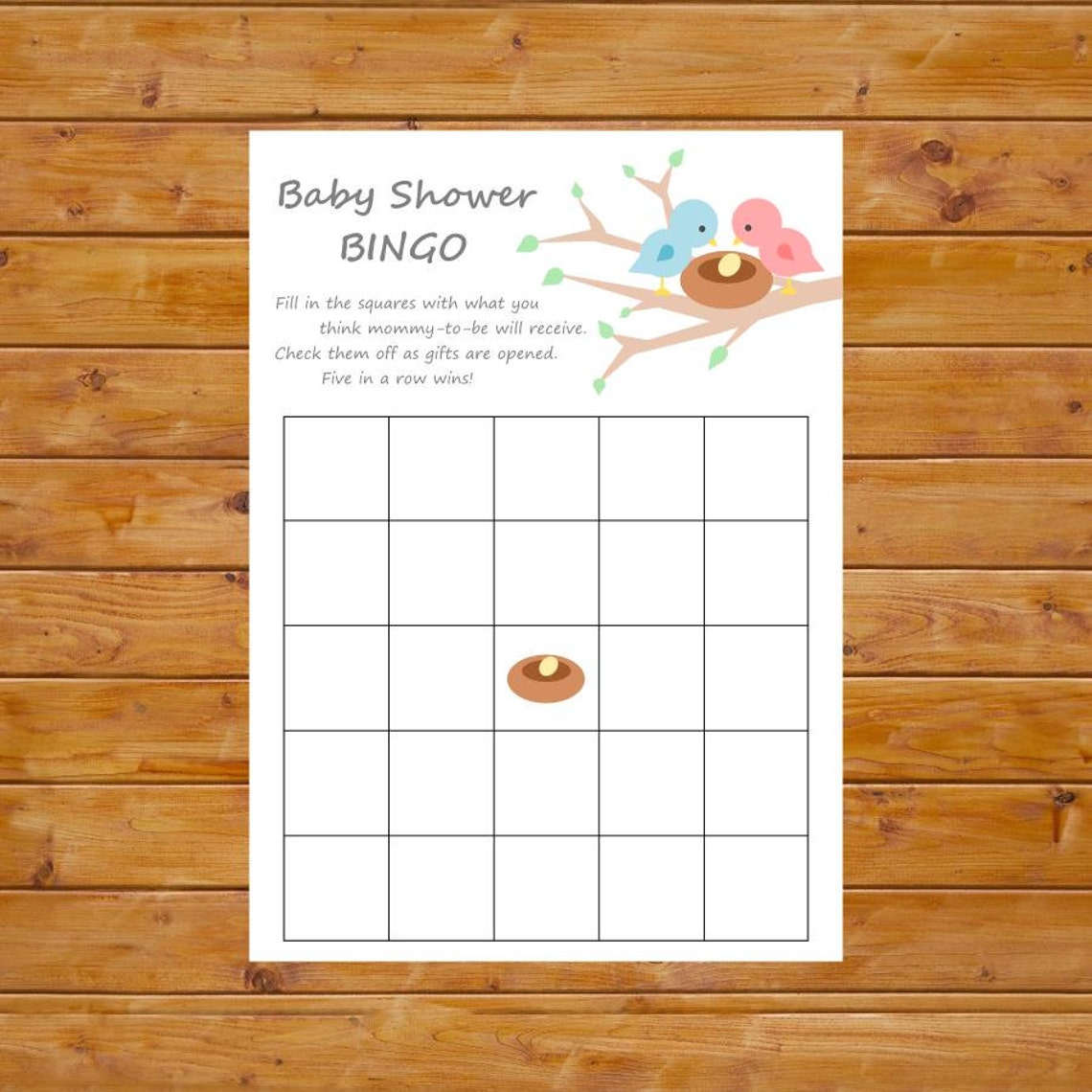 Bird Baby Shower Game Package, Price is Right, Bingo, Wishes for Baby ...
