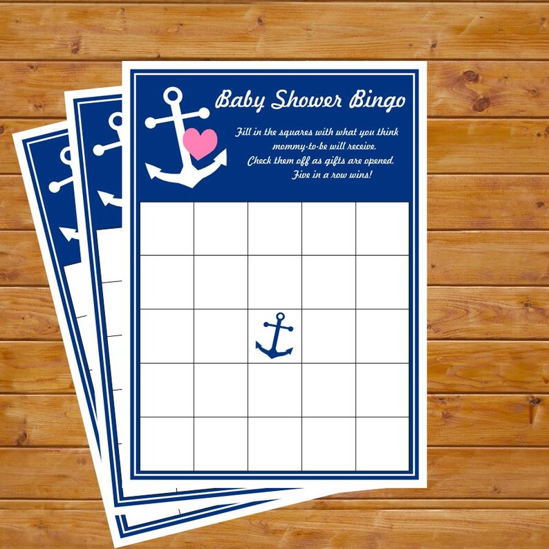 Nautical Baby Shower Bingo Cards Nautical Baby Shower Game - Etsy