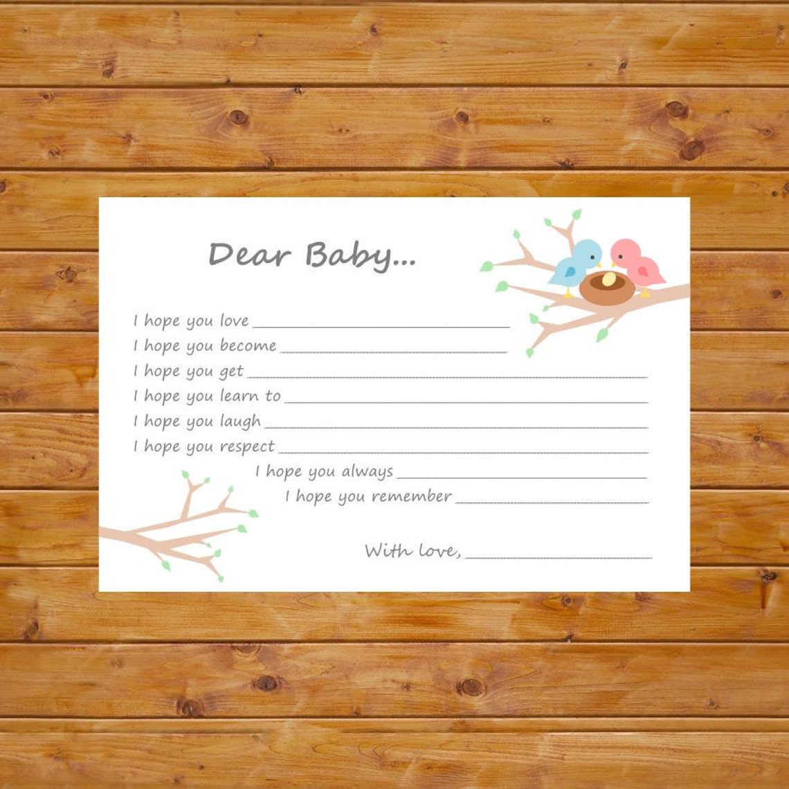 Bird Baby Shower Game Package, Price is Right, Bingo, Wishes for Baby ...