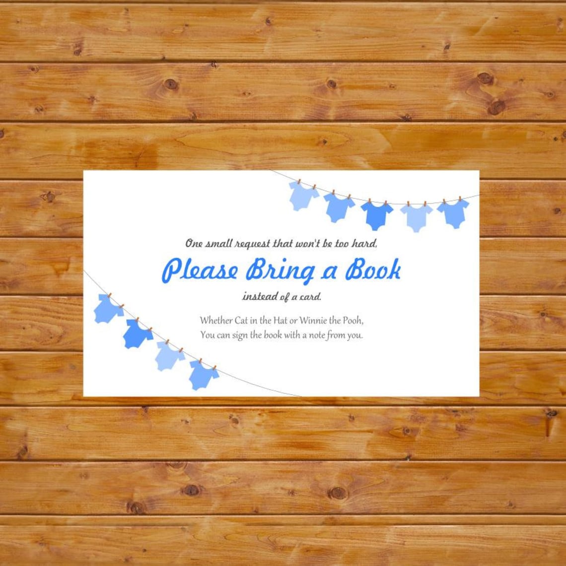 Bring a Book Instead of a Card Invitation Insert, Baby Shower Book ...