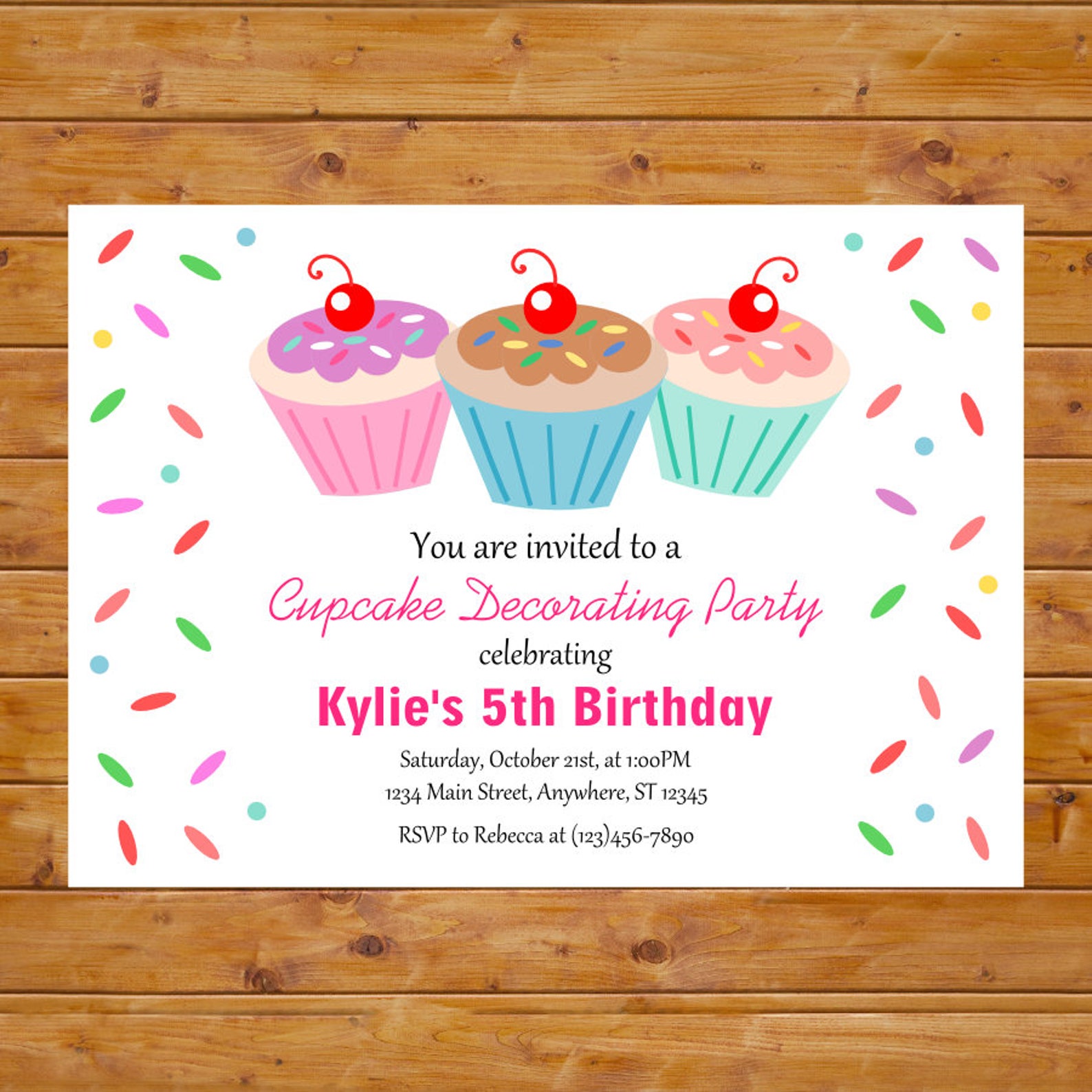 Cupcake Decorating Party Invitation - Cupcake Birthday Party - Baking ...