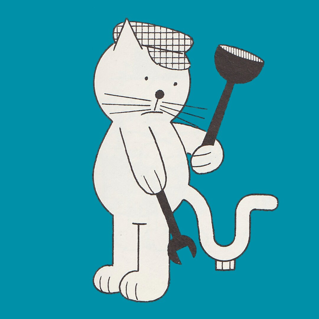 Cat Plumber Card/ Cartoon/ Funny/ Birthday/ Any Occasion/ Cat Lover - Etsy