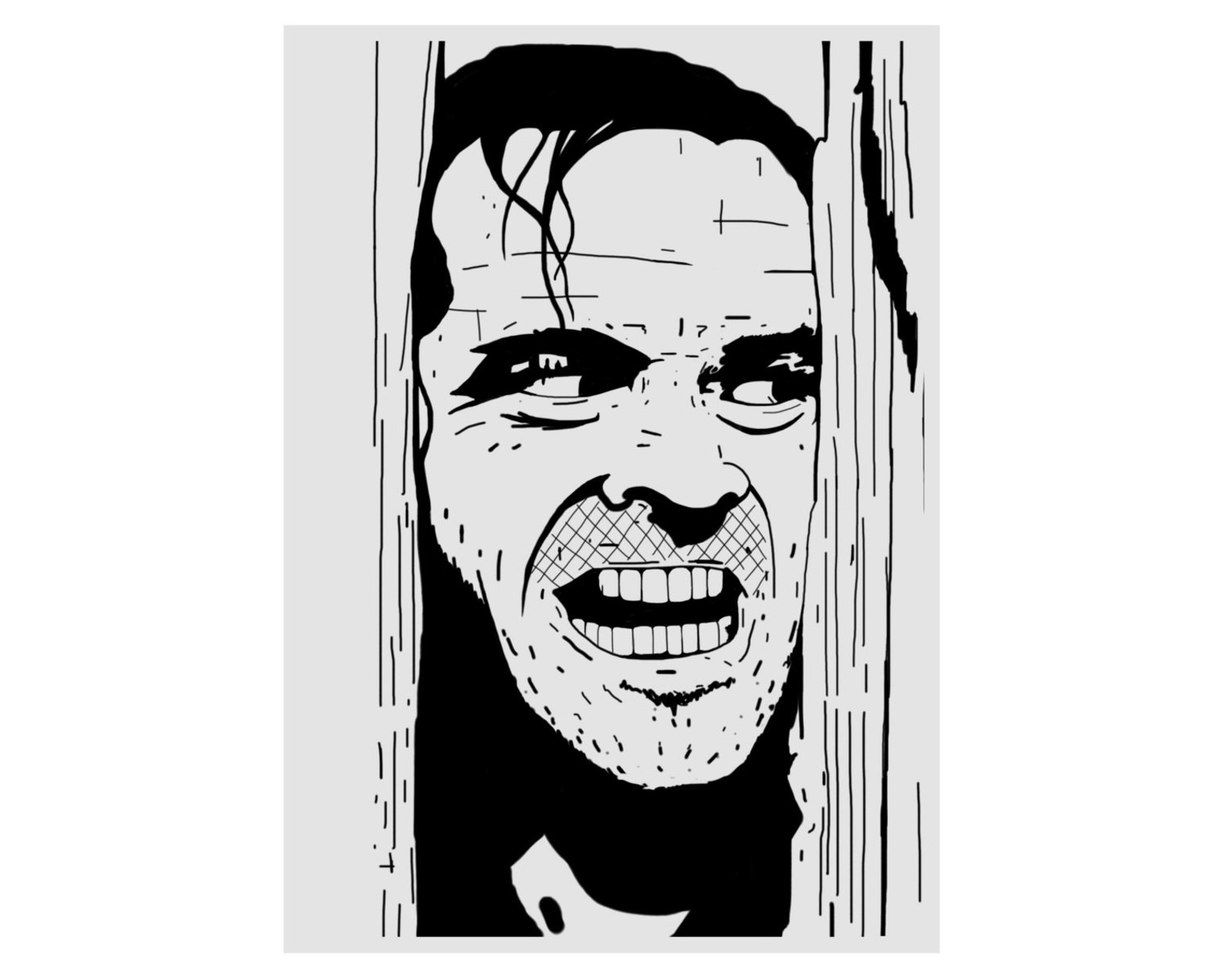 The Shining Portrait Print - Here's Johnny! - Jack Nicholson - Stanley ...