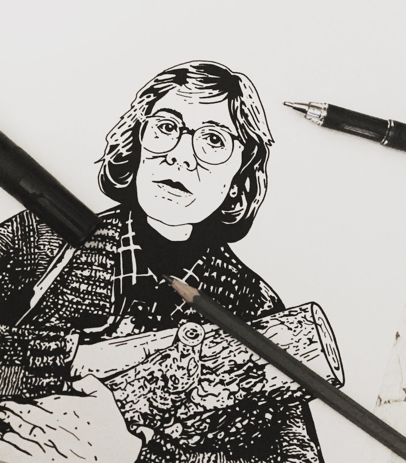 TWIN PEAKS - the Log Lady - David Lynch - Hand-drawn Film Art Print/ TV ...