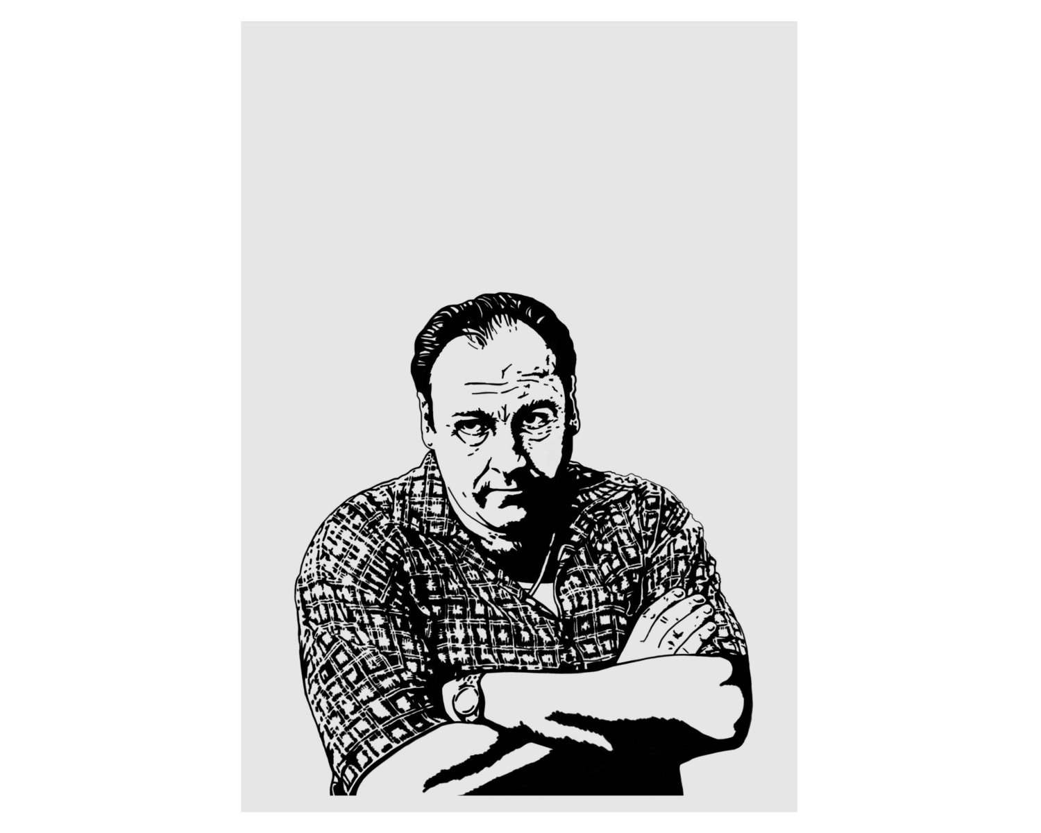 THE SOPRANOS - Tony Soprano - James Gandolfini - Hand-Drawn Black And ...