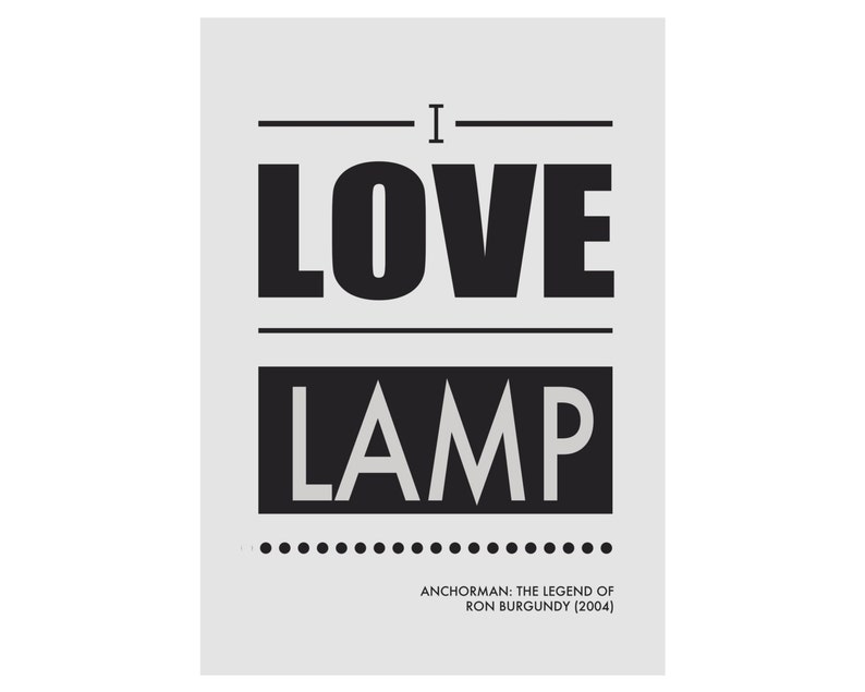 ANCHORMAN: the Legend of Ron Burgundy I LOVE LAMP Will - Etsy