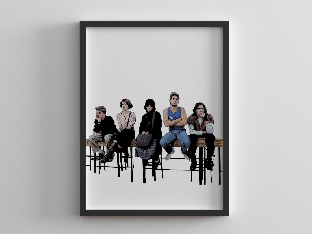 The Breakfast Club Art Print – Minimalist Hand-drawn 80s Movie Poster ...