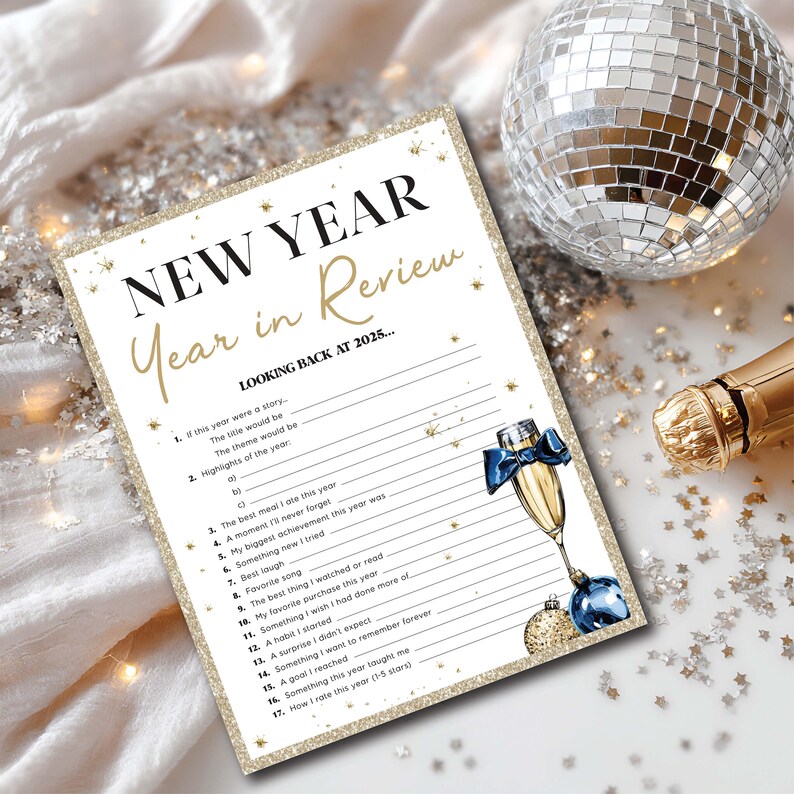 New Years Year in Review Game Printable New Years Game Family Group ...
