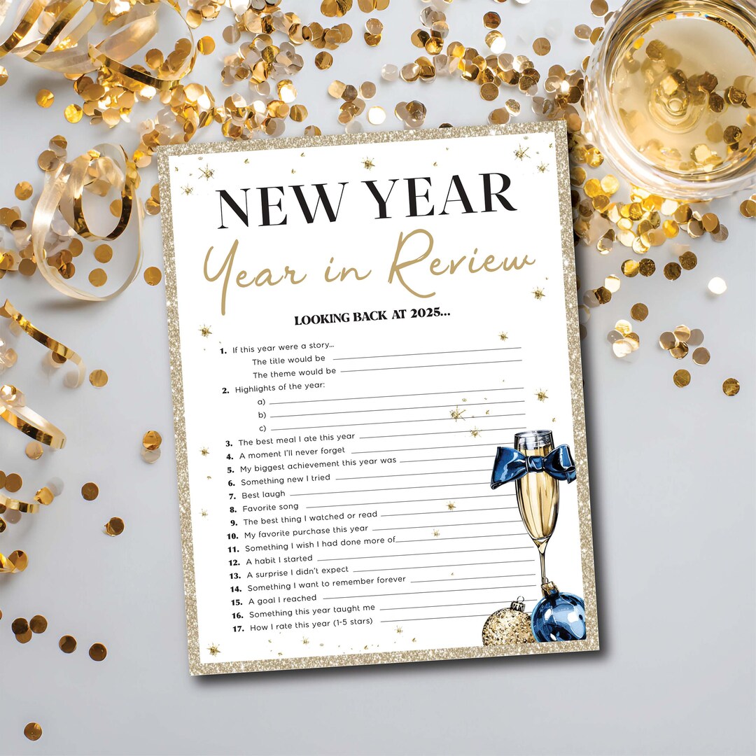 New Years Year in Review Game Printable New Years Game Family Group ...