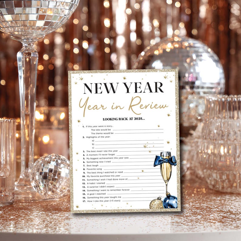 New Years Year in Review Game Printable New Years Game Family Group ...