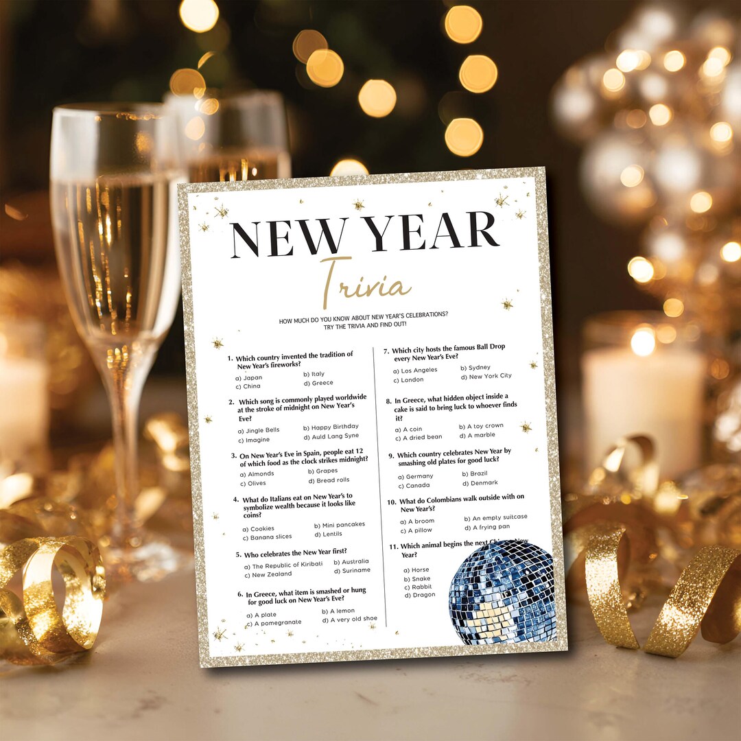 2026 New Years Trivia Game, Printable New Year Trivia Game, Fun New ...