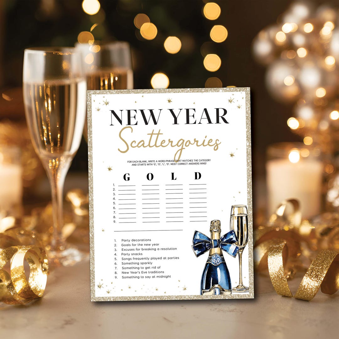 New Year's Printable Scattergories Game 2026 New Years Scattergories ...