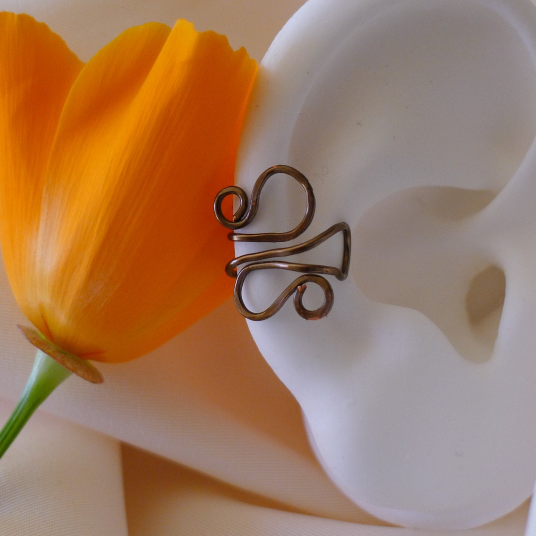 Double Looped Earcuff Copper Wire Looped Ear Cuff Nonpiercing Helix ...