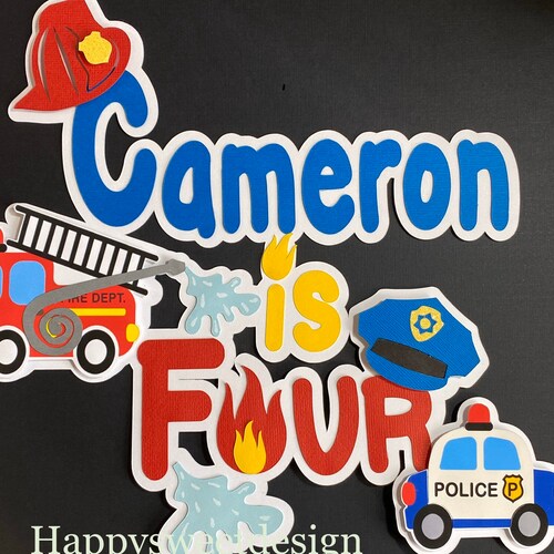 First Responder Cake Bunting Topper and Mini Age Fire Truck - Etsy