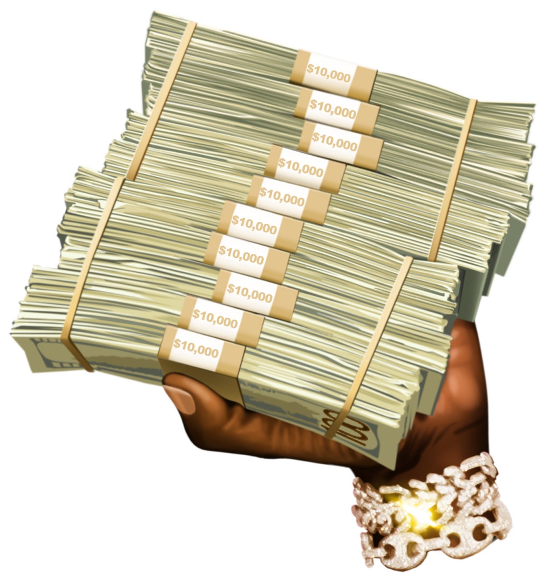 NEW MONEY in HAND Pt. 4 Cash Stacks Held by Hustler Gangster Cream ...