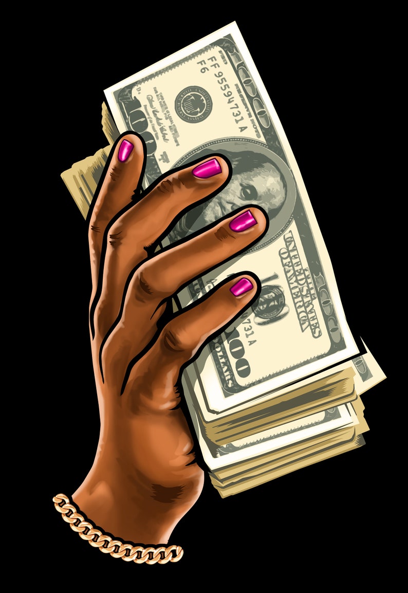 MONEY IN HAND Cash Stacks Held by Female Hustler Gangster Cream ...