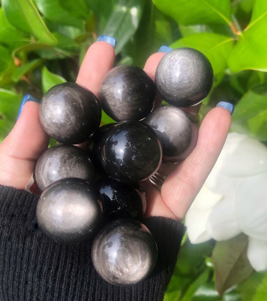 Silver Sheen Obsidian, Silver Sheen Sphere, Silver Sheen Obsidian ...