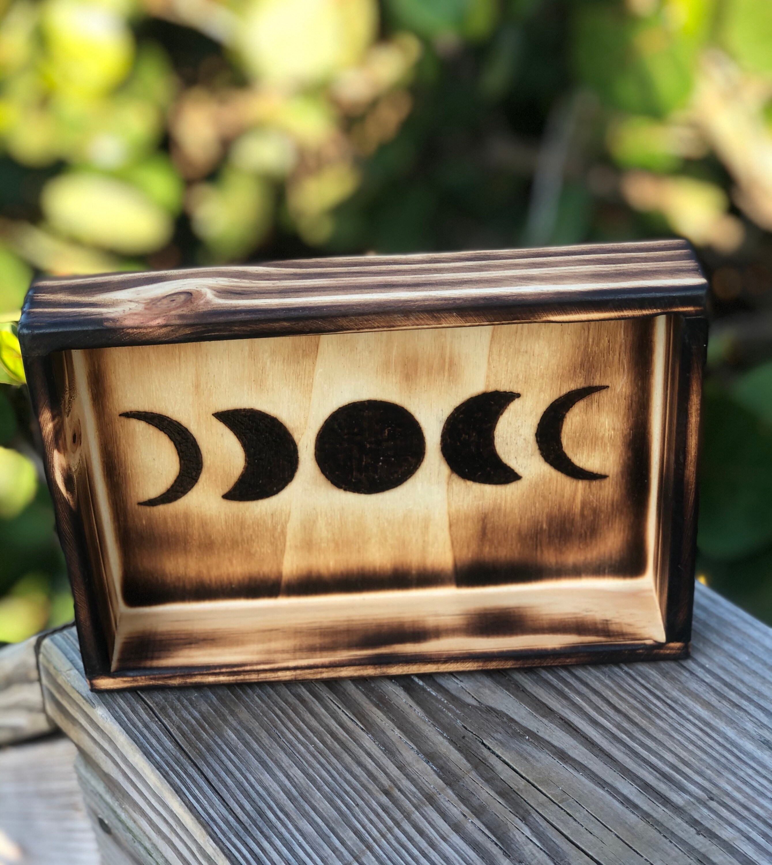 Moon Phase Tray Wood Tray Crystal Tray MOON Crystal Decor | Etsy