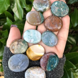 Ocean Jasper Coin, Ocean Jasper Pocket Stone, Qty. 1 - Etsy