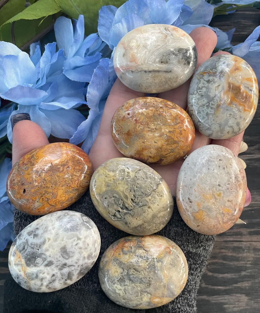 Crazy Lace Agate Palm Stone, Crazy Lace Agate, Qty. (1) SMALL Palmstone ...