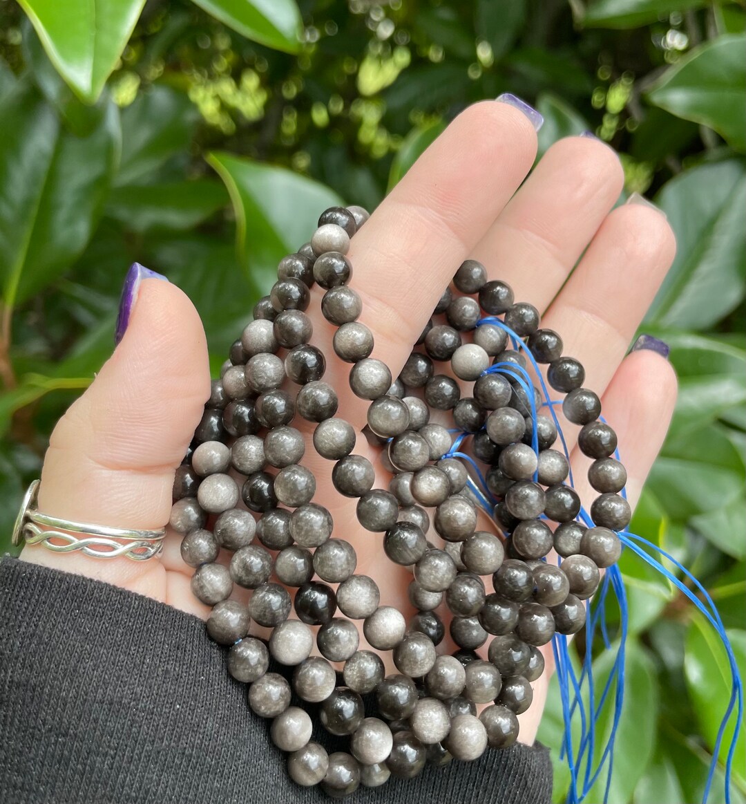 Silver Sheen Obsidian, Silver Sheen Obsidian Bracelet, Qty. 1 - Etsy