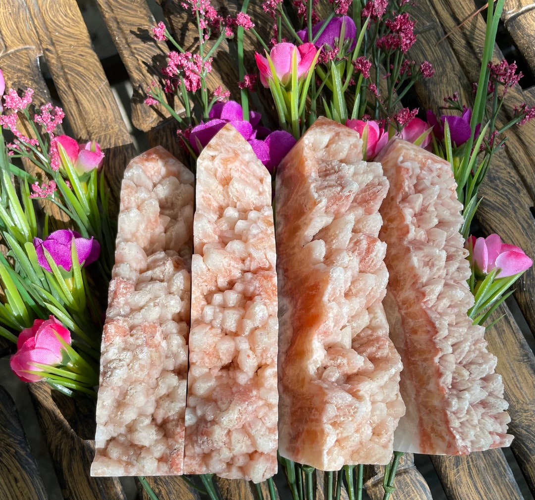 Pink Calcite, Pink Calcite Cluster, Calcite Cluster Tower, Qty. 1 - Etsy