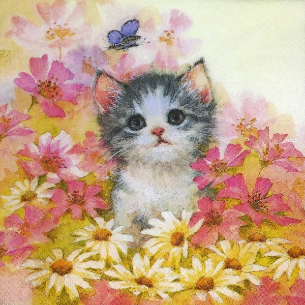 Decoupage Cat - Etsy