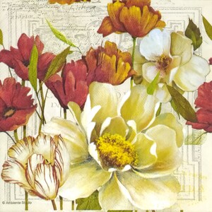 P128# 3 Pieces of Single Paper Napkins for Decoupage, Craft Tissue, Red ...